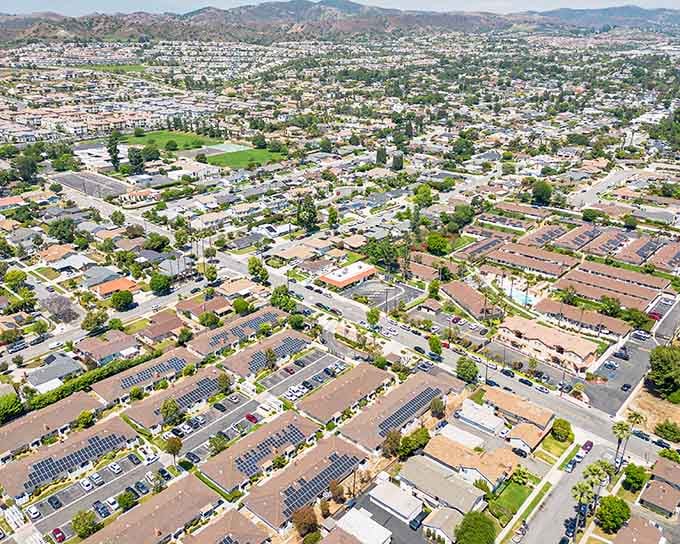 Solar panels, tree-lined streets, and tidy neighborhoods stretching as far as the eye can see. This city is quietly doing everything right.