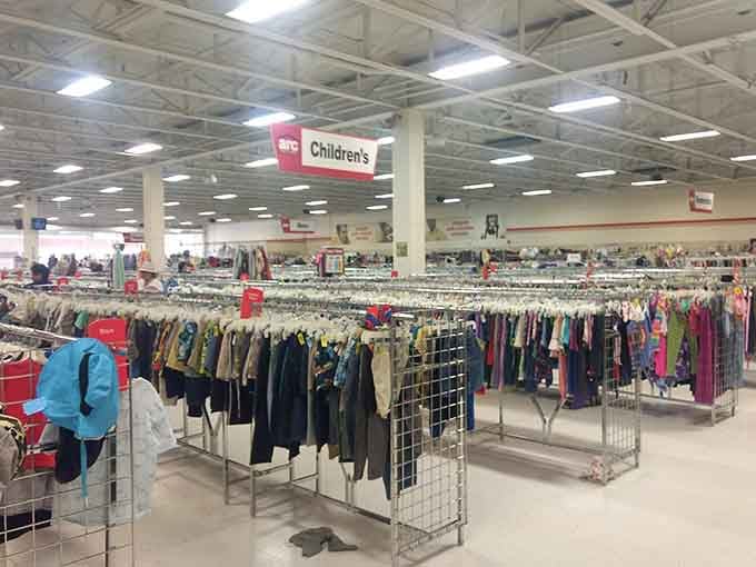 The children's section where growing kids' wardrobes won't require taking out a second mortgage on your house.