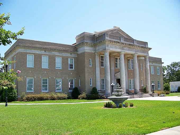 Allendale County's stately brick courthouse and its perfectly manicured lawn look like civic pride made visible and permanent.