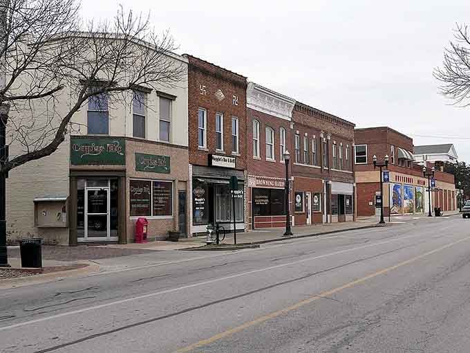 Boonville's quiet downtown street stretches out with unhurried confidence, the kind of place where a slow Tuesday afternoon feels like a genuine gift.