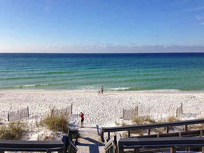 That white sand practically glows against water so blue it looks Photoshopped, but this Panhandle paradise is absolutely real.