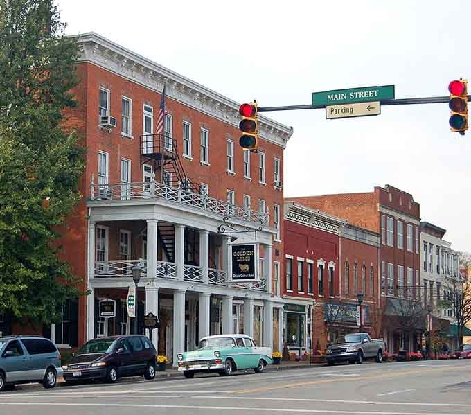 Grand old buildings and vintage cars create a timeless Main Street where history and hospitality meet deliciously.
