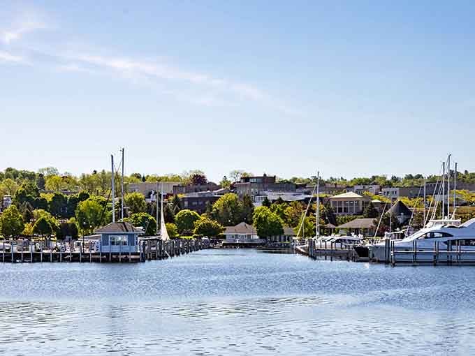 Petoskey's harbor glitters like a freshly polished Petoskey stone on a perfect Michigan afternoon.