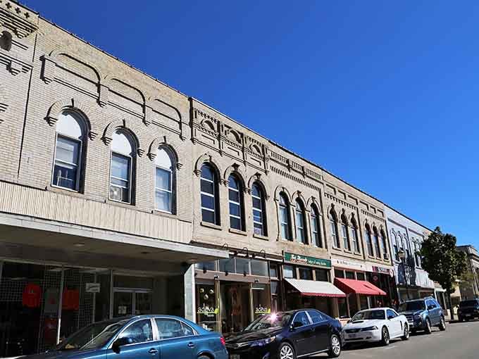 Ripon's stunning row of arched commercial facades stretches down the block like a 19th-century greatest hits album in pale brick.