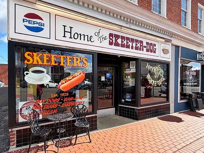 Skeeter's sun-drenched storefront on Main Street practically radiates small-town pride, hot dogs, and decades of loyal customers.