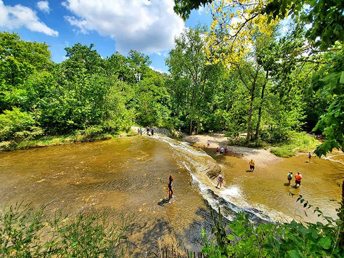Summer at Thistlethwaite means bare feet, warm flat rocks, and water that slides gently over everything it touches.