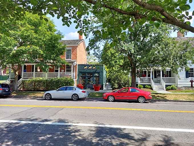 Tree-lined streets and historic homes create the kind of Main Street America scene Norman Rockwell would have painted twice.