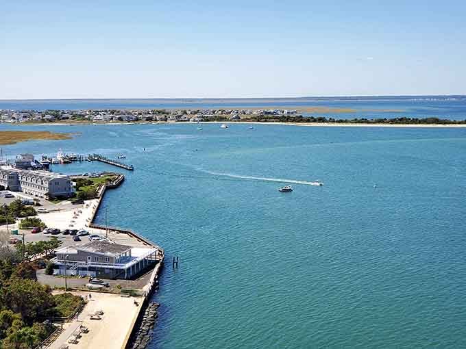 Turquoise waters and protected harbors create a boater's paradise beneath the watchful eye of the lighthouse.