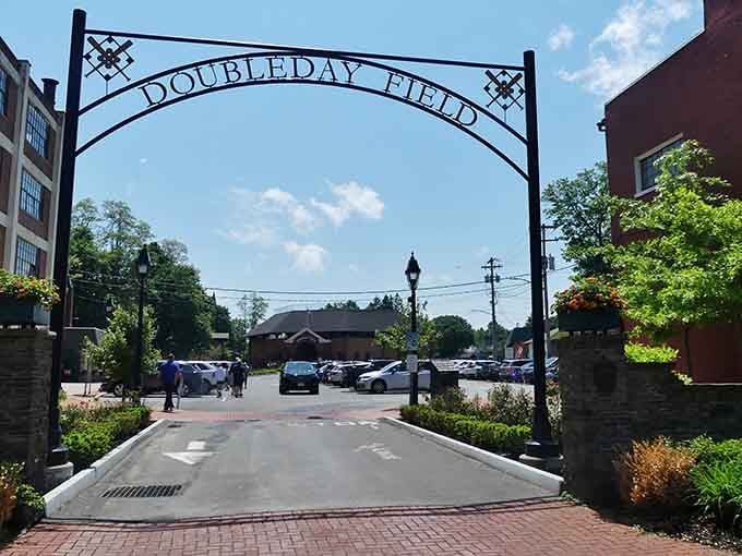 Doubleday Field's archway welcomes visitors to where America's pastime feels less like history and more like yesterday.