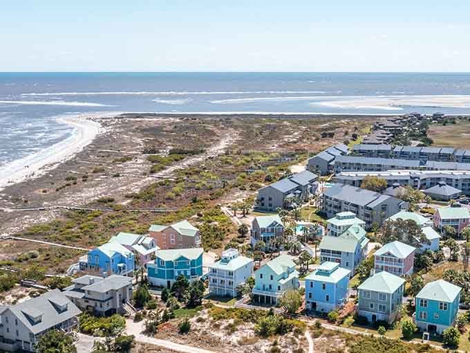 Those pastel cottages nestle between maritime forest and ocean, creating the coastal community we all dream about finding.