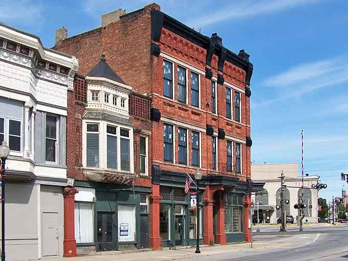 Huntington's richly detailed red brick corner building catches the eye the way a great story catches your attention, immediately.