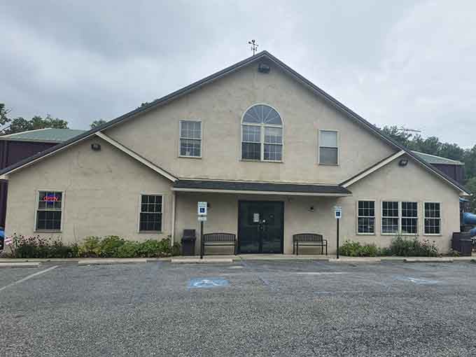 Even under gray skies, Jen and Jessie's stucco building radiates the quiet, steady confidence of really good ice cream.