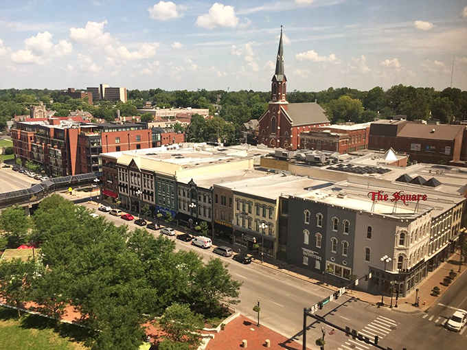 Church steeples and historic rooftops create a skyline that's been watching over good cooking for more than a century.