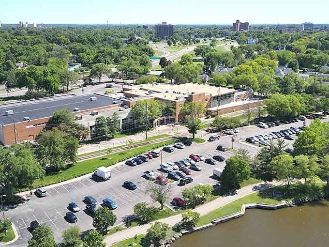 Aurora's Fox River shoreline, framed by a canopy of summer green, proves that the best views sometimes hide in plain sight.