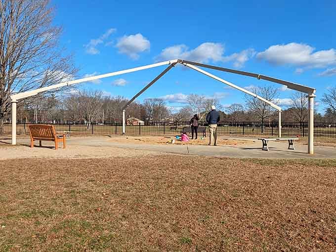 Open fields stretch beyond the play area, giving families room to spread out and truly enjoy the day.