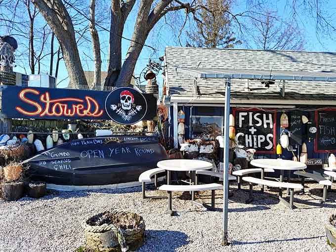 Even winter snow can't dampen the spirit of this colorful seaside spot serving fish and chips year-round with attitude.