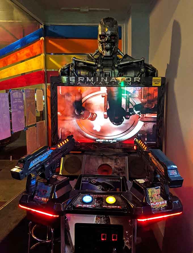 The Terminator Salvation machine stares you down, daring you to pick up those light guns.