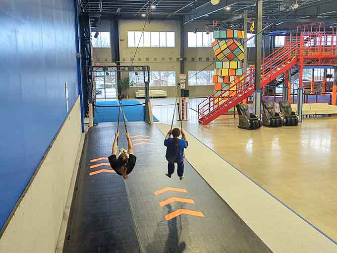 The sit-and-zip lets kids experience flight without the TSA hassle or cramped middle seats to complain about later.