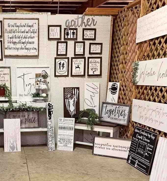 Rustic wooden signs with farmhouse charm, perfect for the wall that needs a little personality.