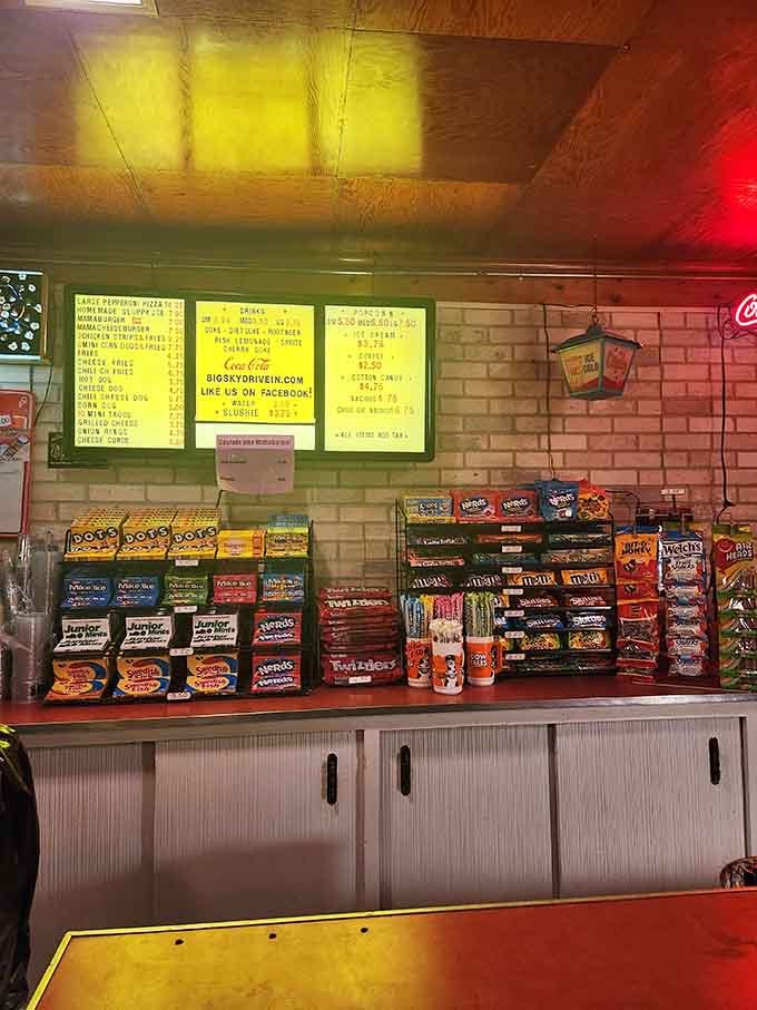 Dots, Twizzlers, Junior Mints, and Nerds lined up like a candy hall of fame. Your dentist would prefer you look away.