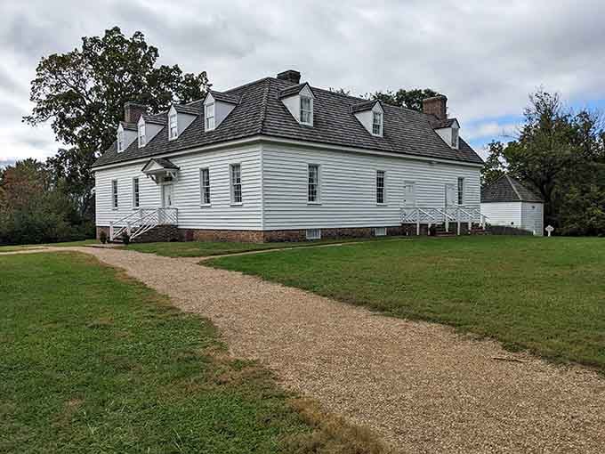 Historic Smithfield sits quietly on its gravel path, carrying centuries of Virginia history with remarkable grace.