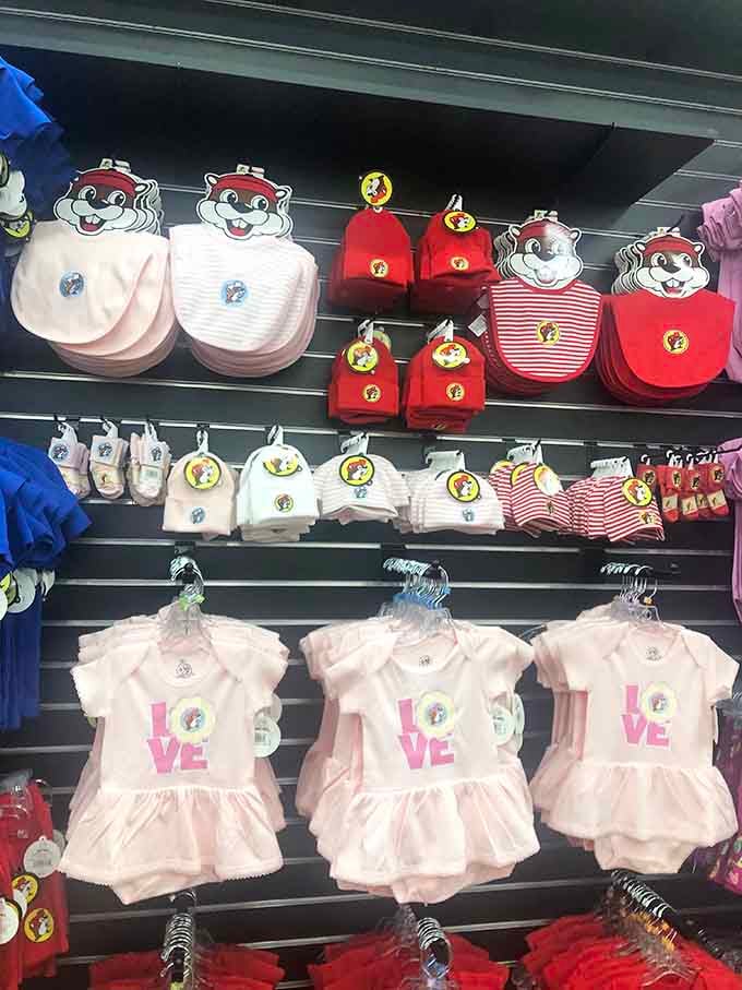 Even the tiniest Texans get their own Buc-ee's gear, because brand loyalty starts at birth apparently.