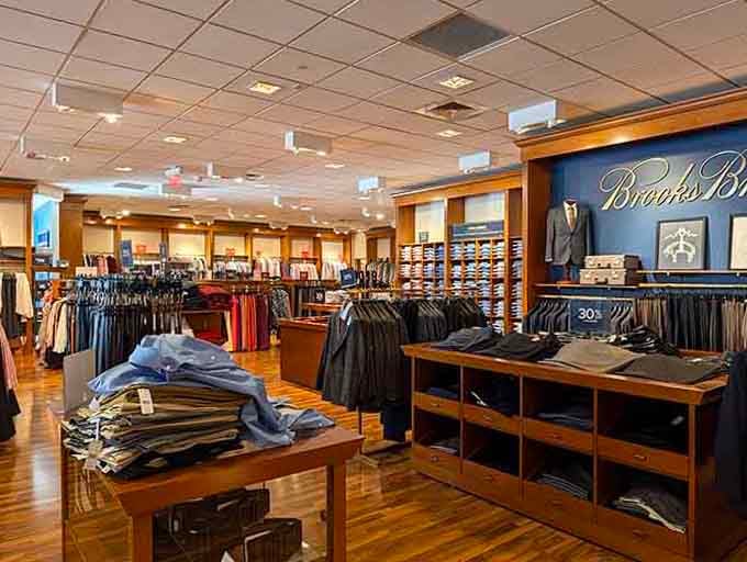 Brooks Brothers at the outlets means looking sharp without the full-price heartbreak. Dress well, save money, feel great.