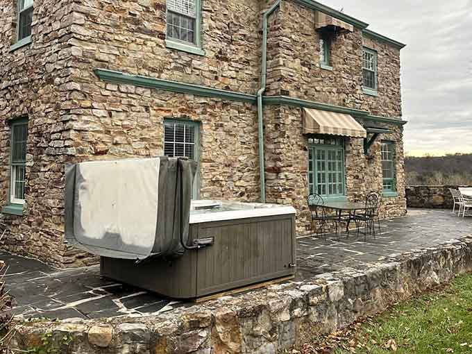 Your castle comes with a hot tub on the patio, because even medieval fantasies deserve modern relaxation upgrades.