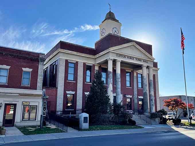 Clifton Forge Town Hall stands like it means business, because it does. Classic Virginia civic architecture at its finest.