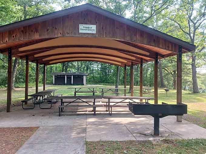 Rain or shine, these picnic shelters ensure your family reunion stays drama-free, at least weather-wise anyway.