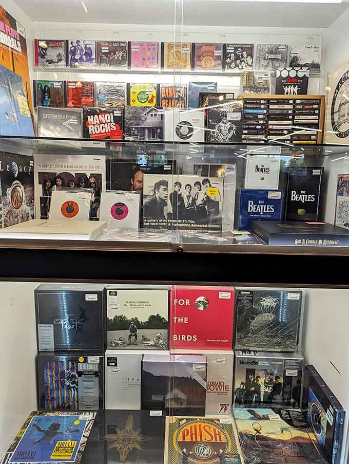 Rare finds and collector's gems sit behind glass, quietly waiting for the right person to take them home.
