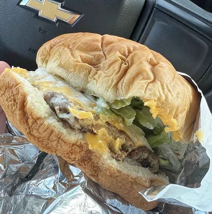 The Dude Burger arrives like it's auditioning for a supporting role in a feel-good movie about comfort food redemption.