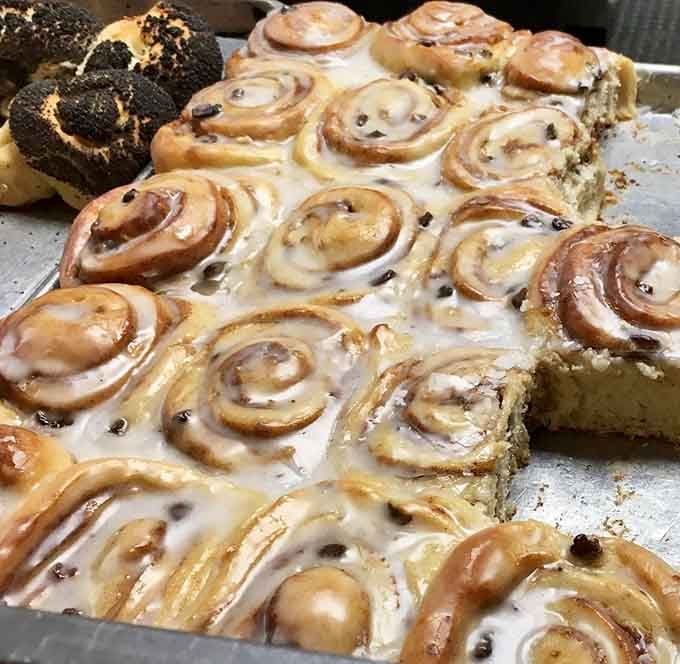 Those cinnamon rolls with chocolate chips are basically edible hugs, drizzled with sweet, sweet affection.