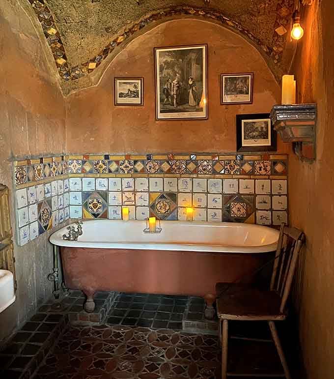 That copper clawfoot tub surrounded by antique tiles is the most civilized thing in Pennsylvania.