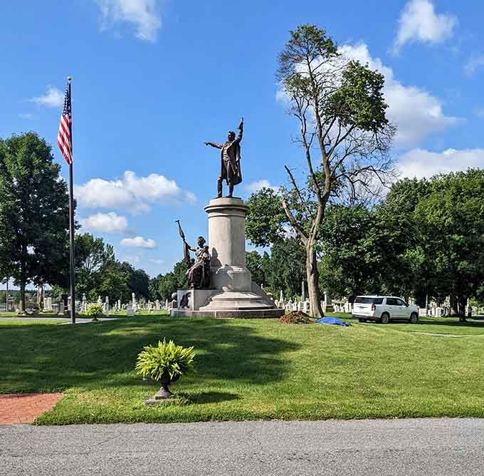Francis Scott Key's memorial stands proud, reminding us that Frederick has serious historical street cred to spare.