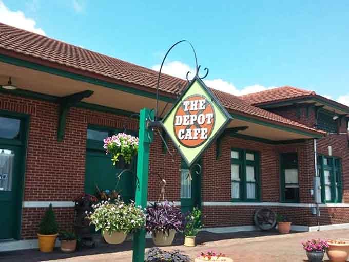 The Depot Cafe sits in a charming brick building that makes every meal feel like a welcome arrival.