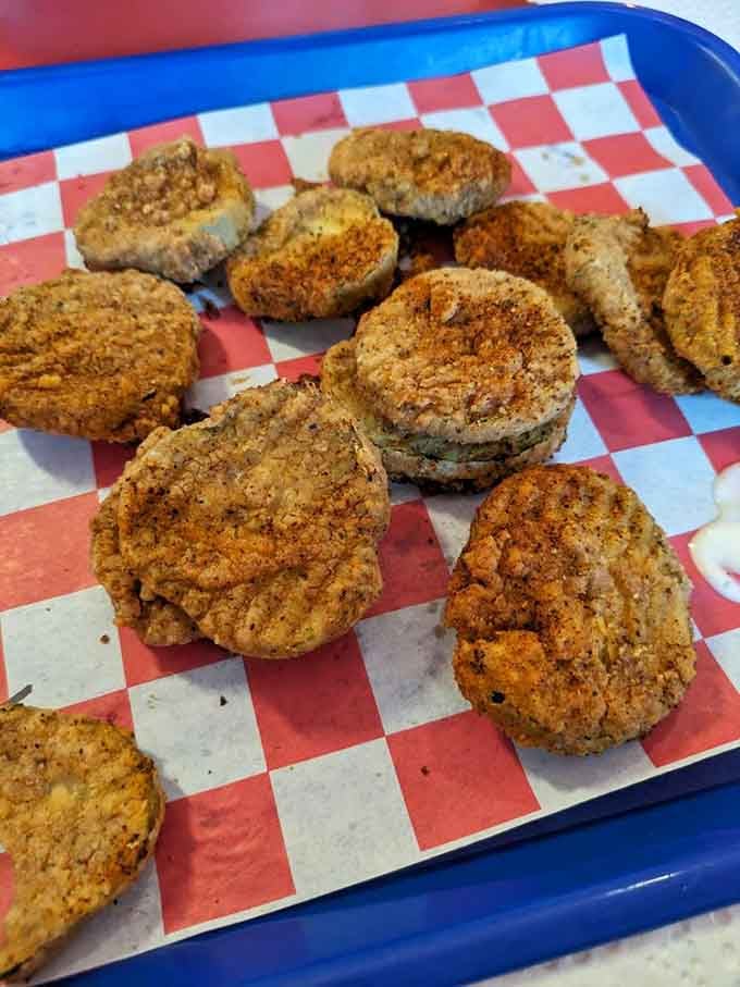 Fried pickles that'll make you question everything you thought you knew about vegetables and their proper preparation methods.