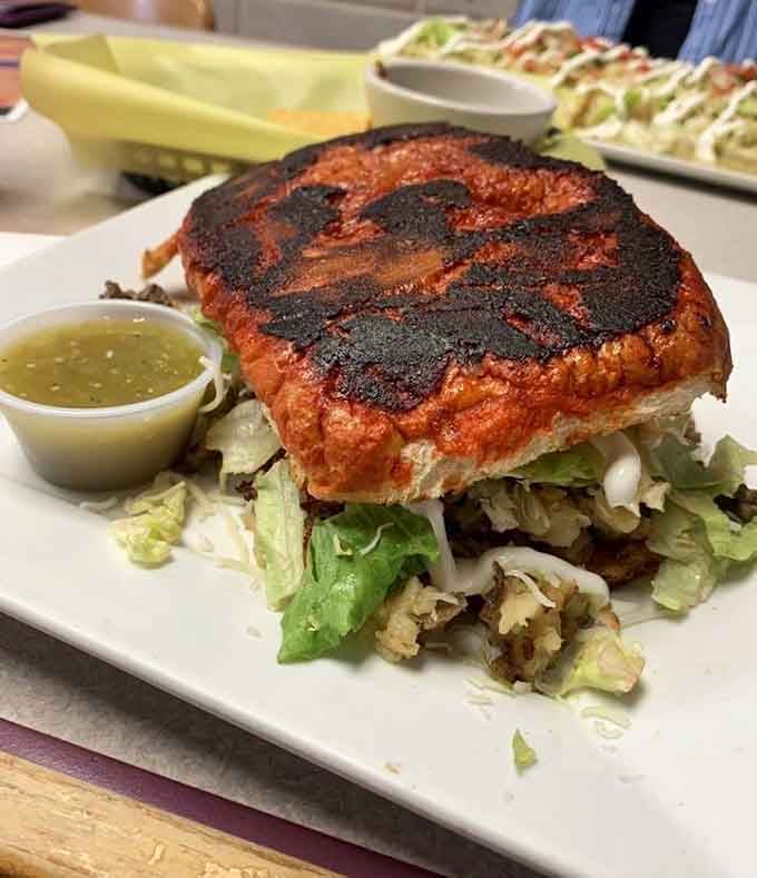 That guajillo-soaked bolillo on the pambazo is the kind of bread situation that changes your whole afternoon.