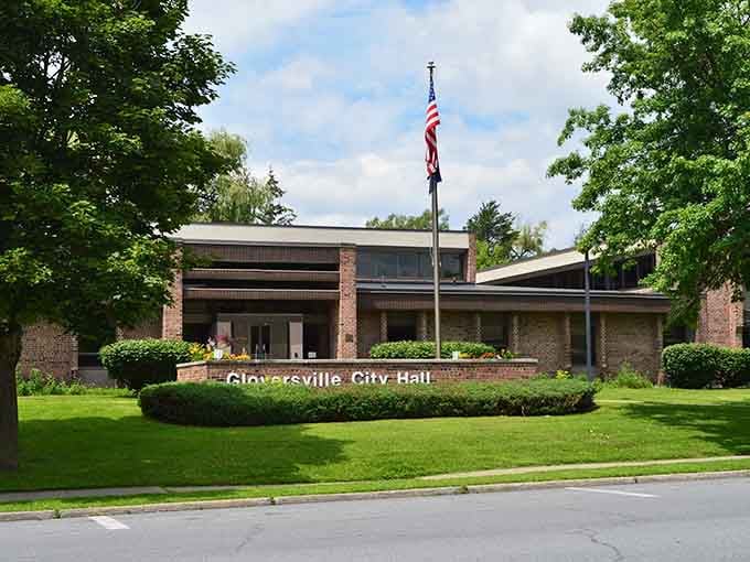 Mid-century civic architecture meets manicured lawns, proving government buildings don't have to look intimidating or boring.