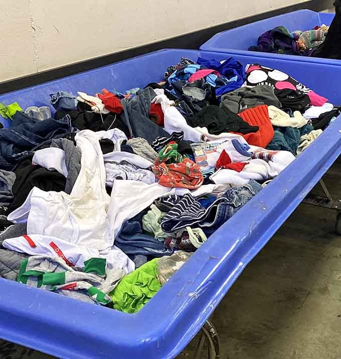 Colorful, jumbled, and full of possibility, these bins are where your next favorite outfit is hiding right now.