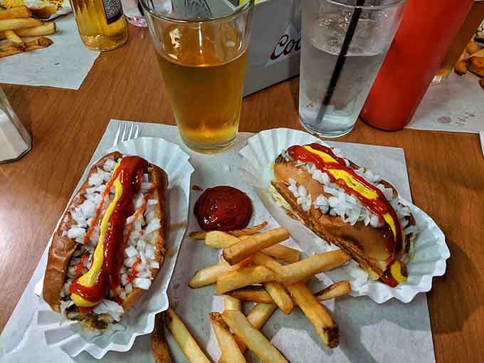Coneys and fries together at last, like peanut butter and jelly but infinitely more satisfying for grown-ups.