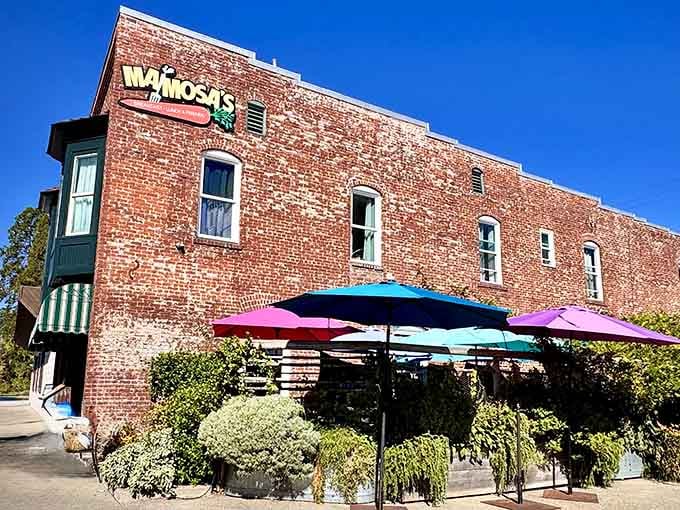 Ma Mosa's colorful patio umbrellas are basically the town's way of saying, "Yes, we eat outside here."