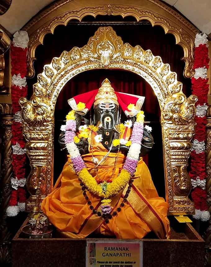 Ramanak Ganapathi, draped in marigold garlands and saffron silk, brings ancient tradition to life right here in Ohio.