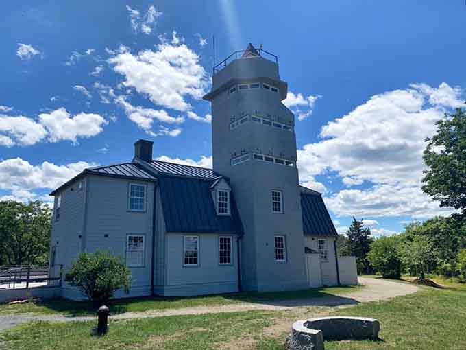This historic building once served the quarry operations, now standing as a testament to industrial New England history.
