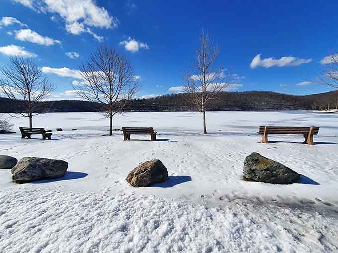 Winter turns Harriman into a snow globe, minus the shaking and the tiny plastic figurines.
