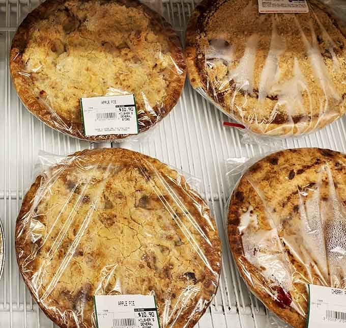Four gorgeous pies wrapped and ready, each one a masterpiece of crust and filling that deserves its own fan club.
