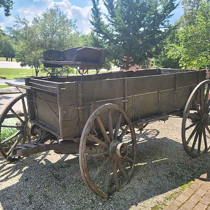 This old wooden wagon has seen more Ohio miles than most GPS systems could ever dream of tracking.