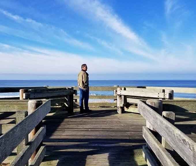 Standing at the edge of the boardwalk, staring at the Pacific, is the best kind of doing nothing.