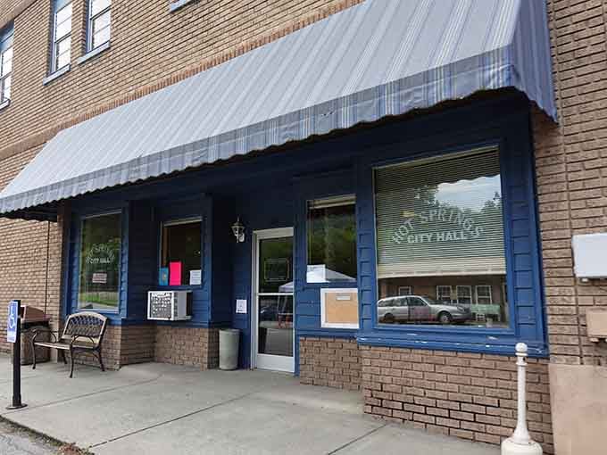 Even Hot Springs City Hall has mountain charm. Small town governance never looked this good.
