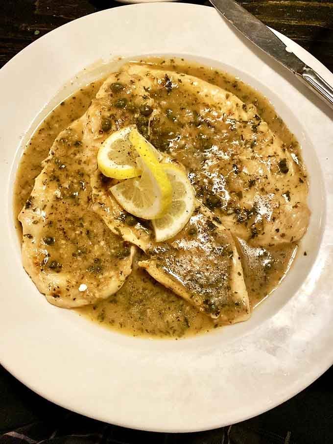 Chicken Piccata with capers, lemon, and butter sauce so bright and silky, it practically sings on the plate.